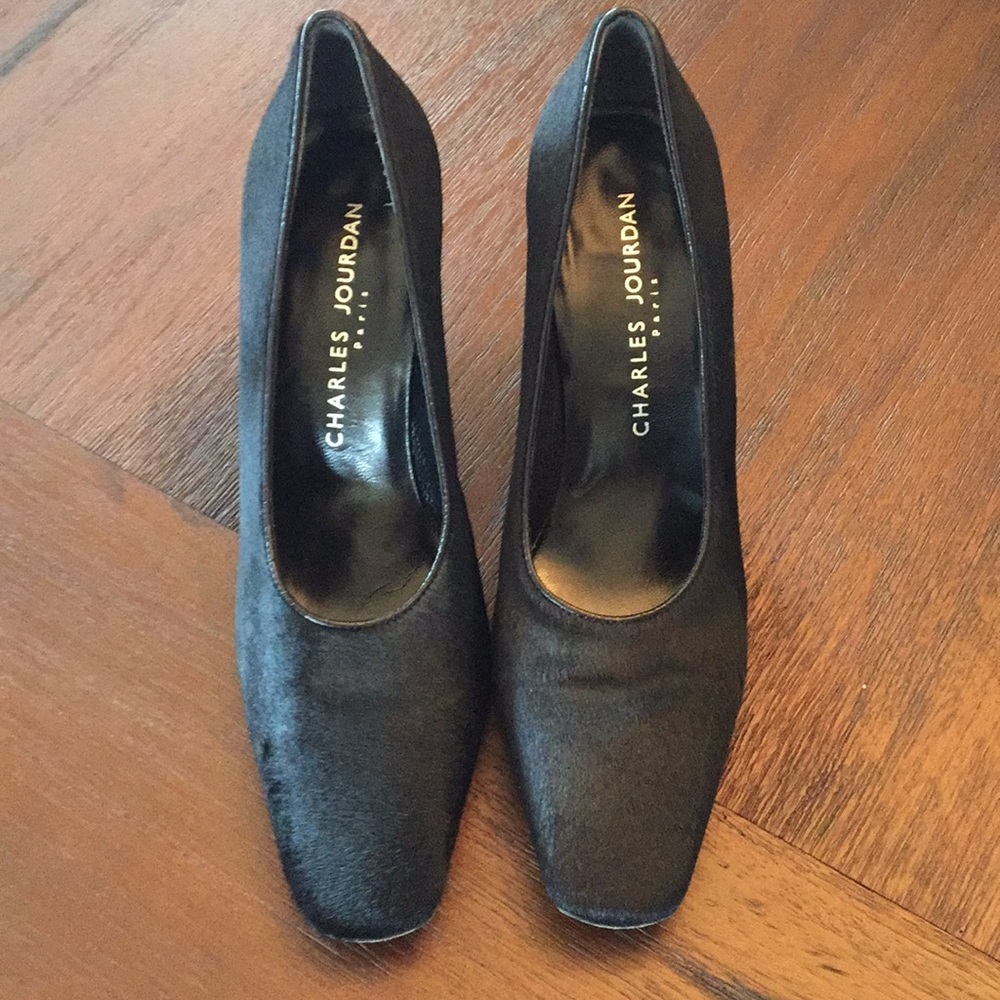 Black Real Fur Charles Jordan Pumps - Gem